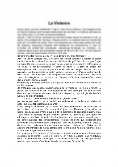 Referat: La Violence (#329839)
