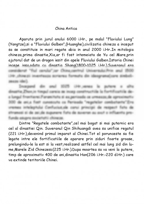 Referat: China antică (#329976)