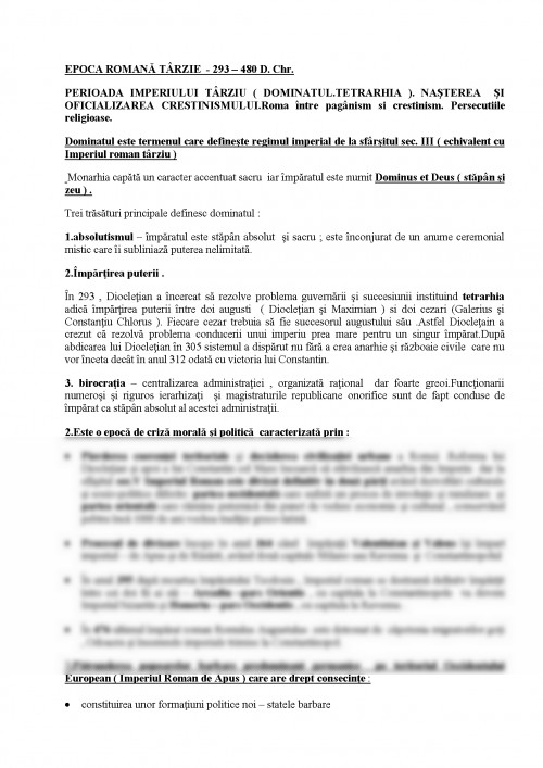 Referat: Epoca Romană Târzie (#330038)