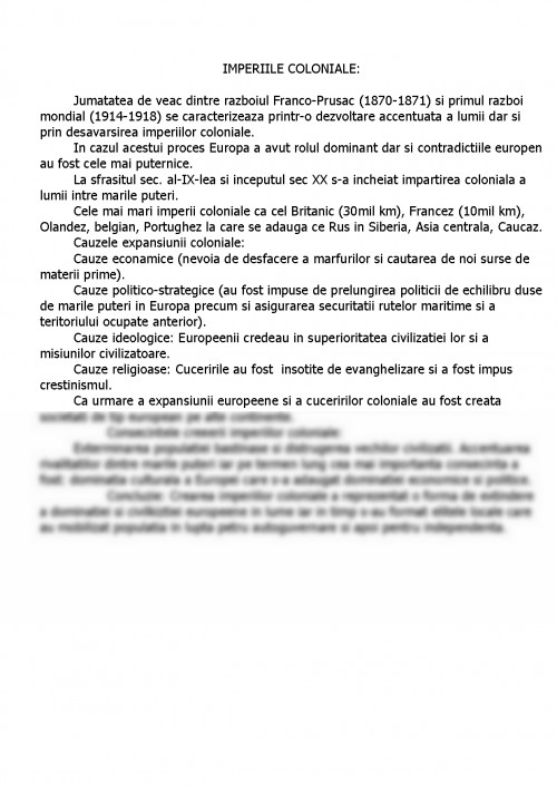 Referat: Imperiile Coloniale (#330092)