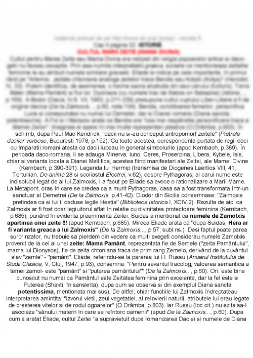 Referat: Istorie cultul marii zeițe mamă divină (#330138)