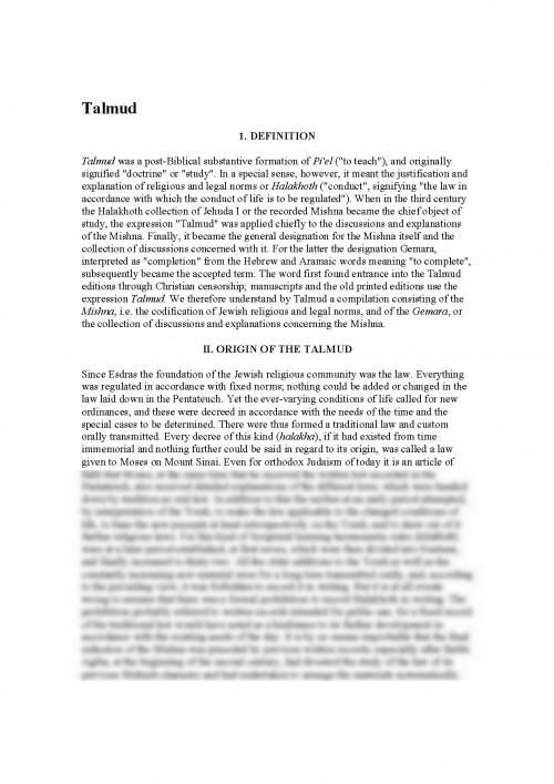 Referat: Talmud Definition (#330353)