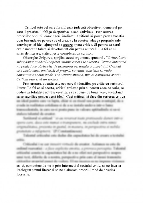 Referat: Critica ca gen literar (#330612)
