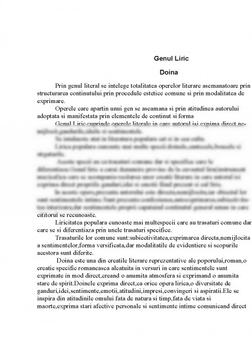 Referat: Genul liric doina (#330672)