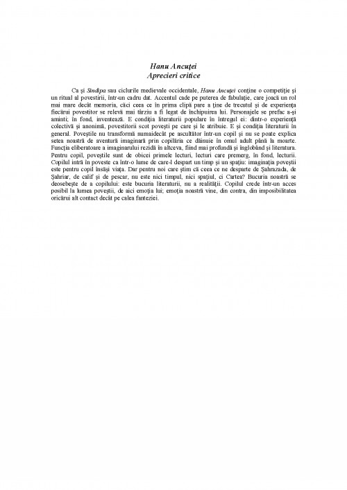 Referat: Hanu Ancuței Aprecieri Critice (#330683)