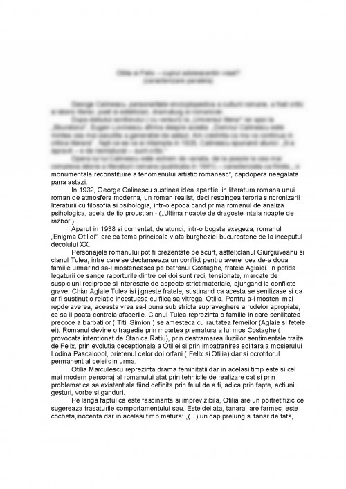 Referat: Otilia și Felix cuplul adolescentin visat caracterizare ...