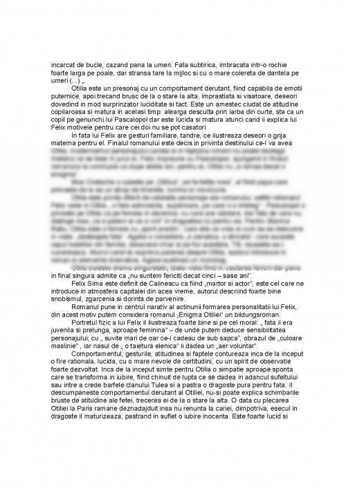 Referat: Otilia și Felix cuplul adolescentin visat caracterizare ...
