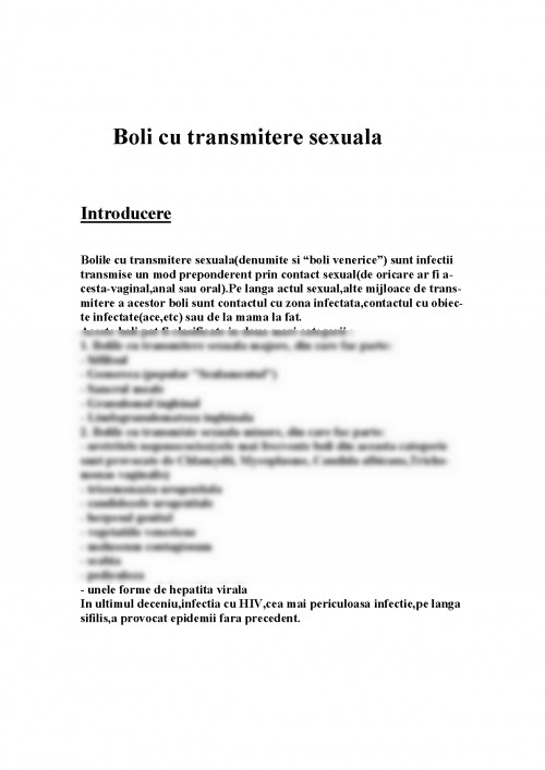 Referat: Boli cu transmitere sexuală (#331001)