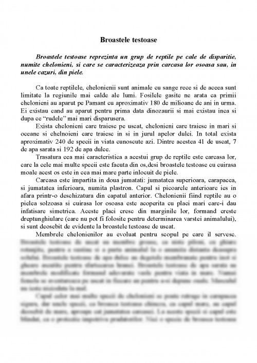 Referat: Broaștele țestoase (#331004)