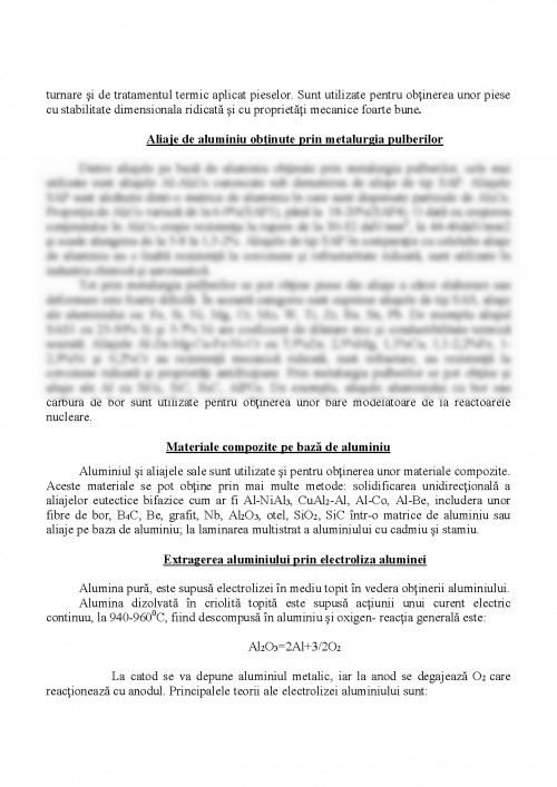 Referat: Aluminiu și aliajele din aluminiu (#331298)