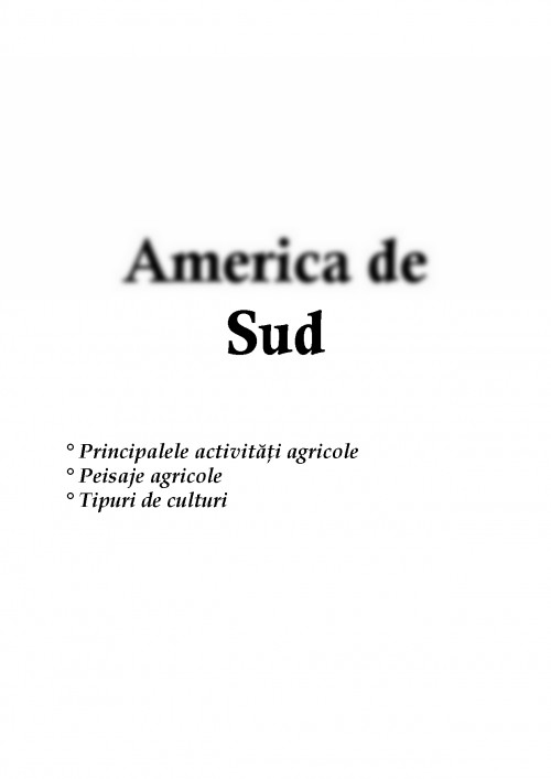 Referat: Agricultura în America de Sud (#332364)