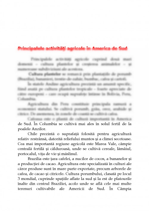 Referat: Agricultura în America de Sud (#332364)
