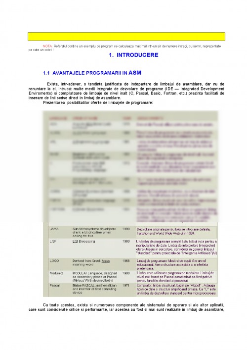 Referat: Progamare în limbaj de asamblare (#332936)