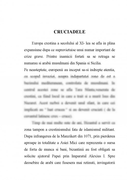 Referat: Cruciadele (#333107)