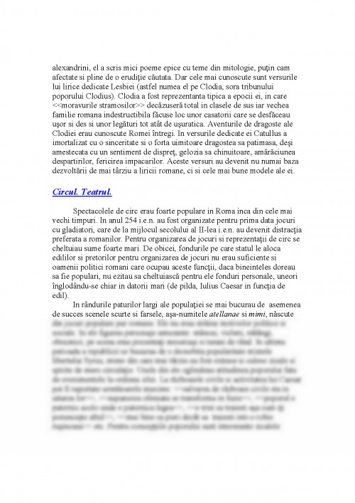 Referat: Cultura romană în perioada republicii (#333111)