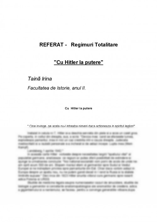Referat: Cu Hitler La Putere (#333117)