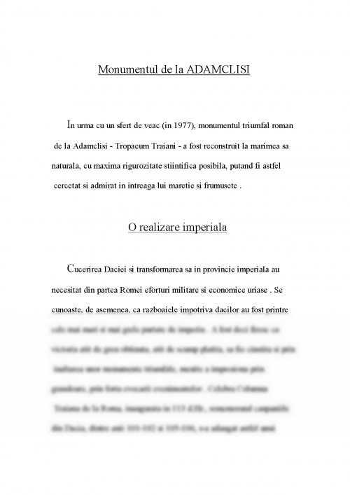 Referat: Monumentul de la Adamclisi (#333287)