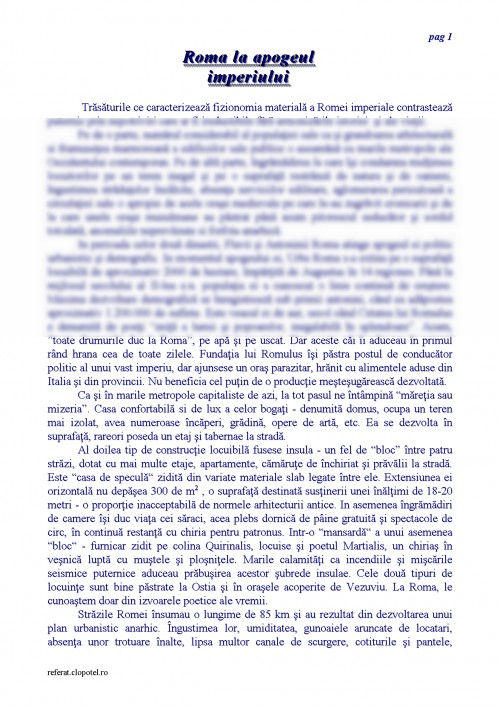 Referat: Roma la apogeul imperiului (#333381)