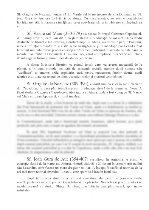 Referat: Sfinții Trei Ierarhi (#333823)