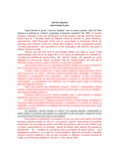 Referat: Aleodor Împărat - apartenența la gen (#333835)