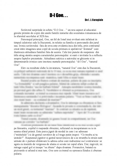 Referat: Domnul Goe de Ion Luca Caragiale (#334080)
