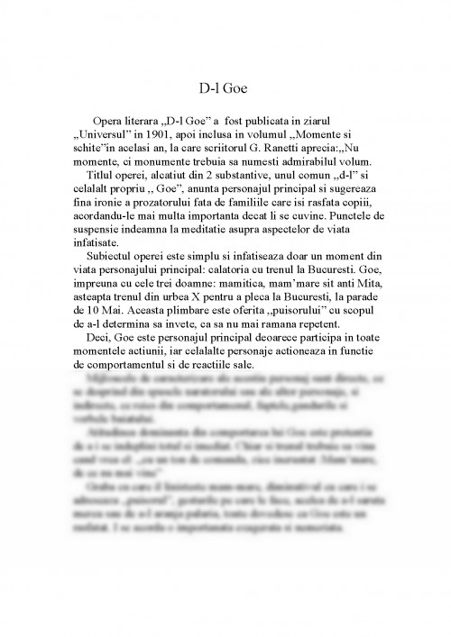 Referat: Dl Goe de Ion Luca Caragiale (#334106)