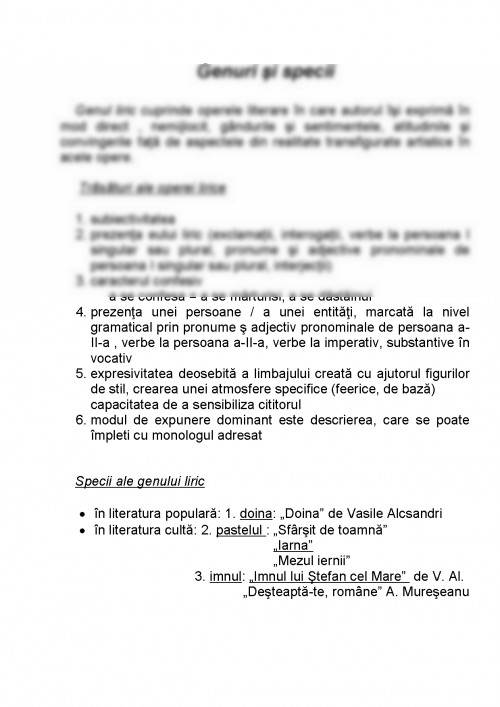 Referat: Genuri și specii literare (#334186)