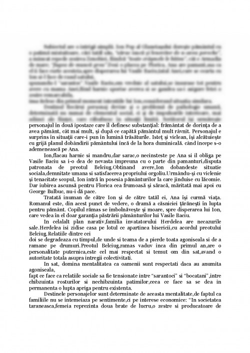 Referat: Romanul modern Ion (#334544)