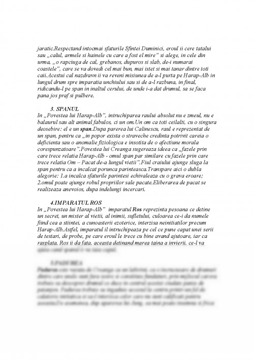 Referat: Simboluri în basmul Povestea lui Harap Alb (#334569)