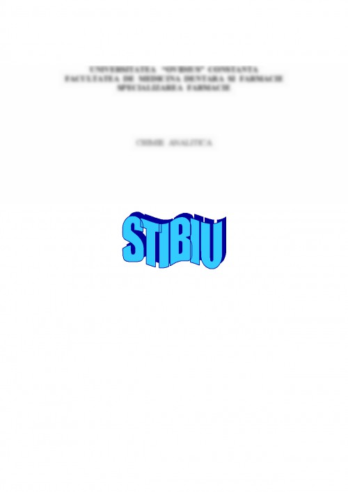 Referat: Stibiu sau antimoniu (#335014)