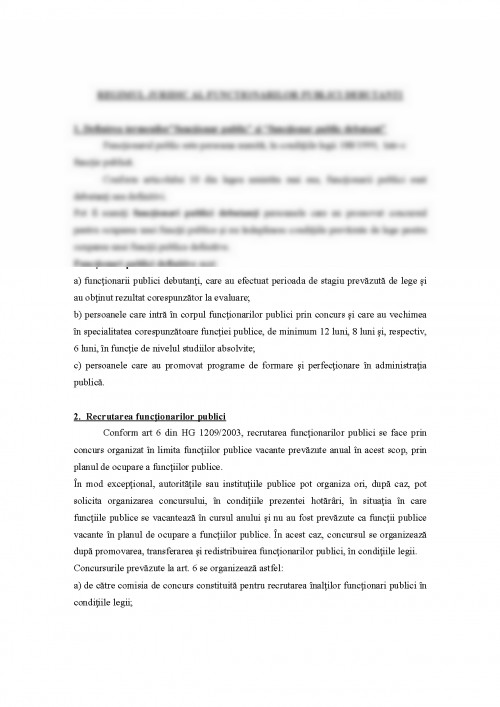 Referat: Regimul juridic al funcționarilor publici debutanți sau ...