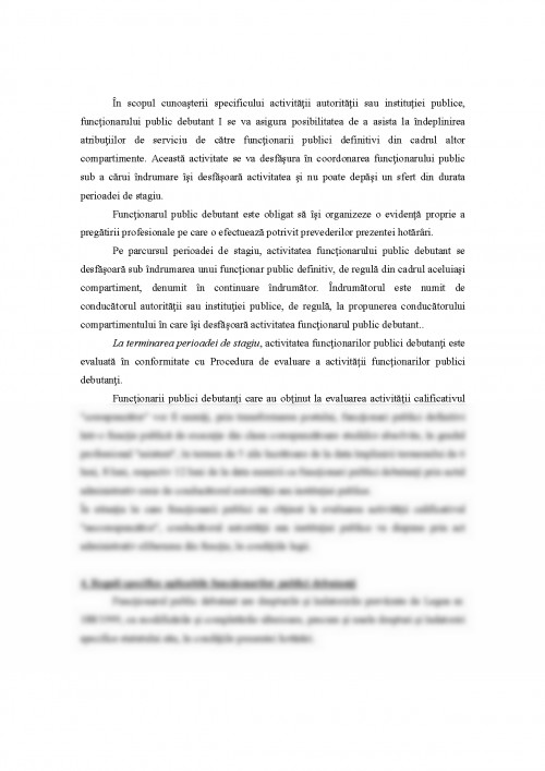 Referat: Regimul juridic al funcționarilor publici debutanți sau ...