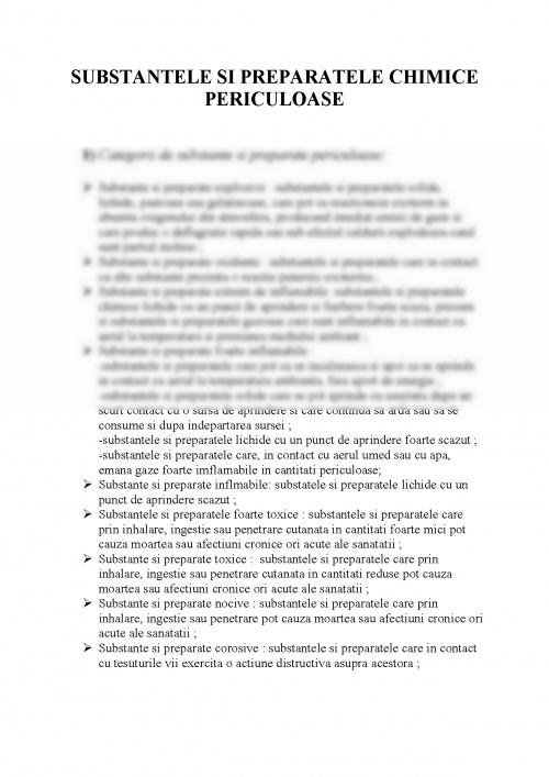 Referat: Substanțe și preparate chimice periculoase (#335551)
