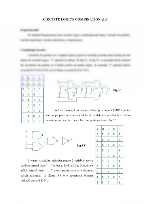 Referat: Circuite Logice Combinaționale (#336310)