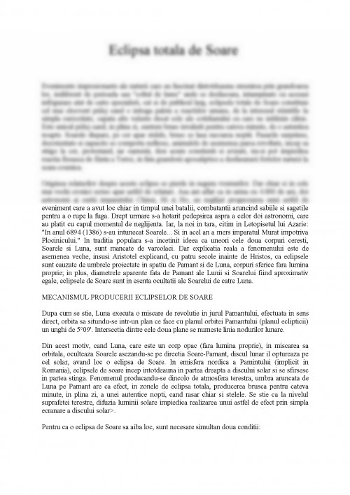 Referat: Eclipsă totală de soare (#336597)