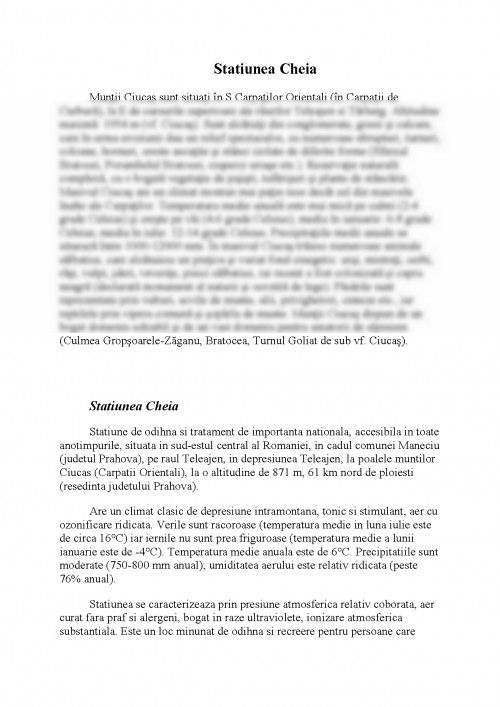 Referat: Stațiunea Cheia (#336805)