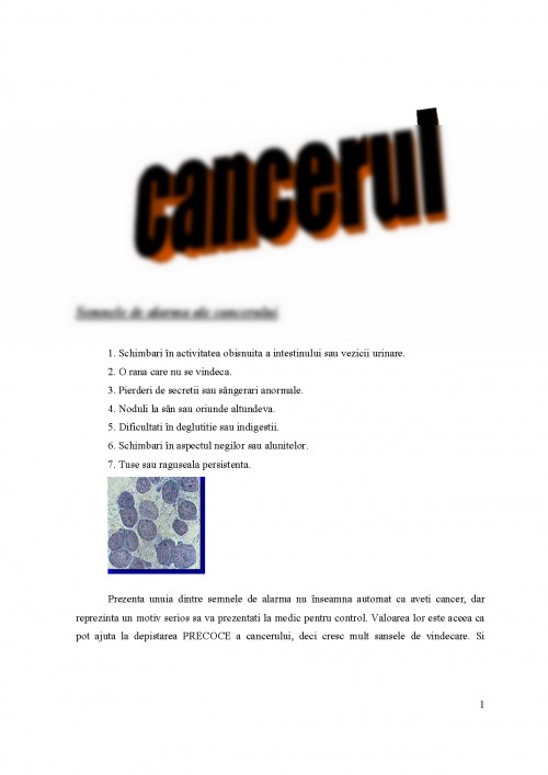 Referat: Cancerul (#337526)