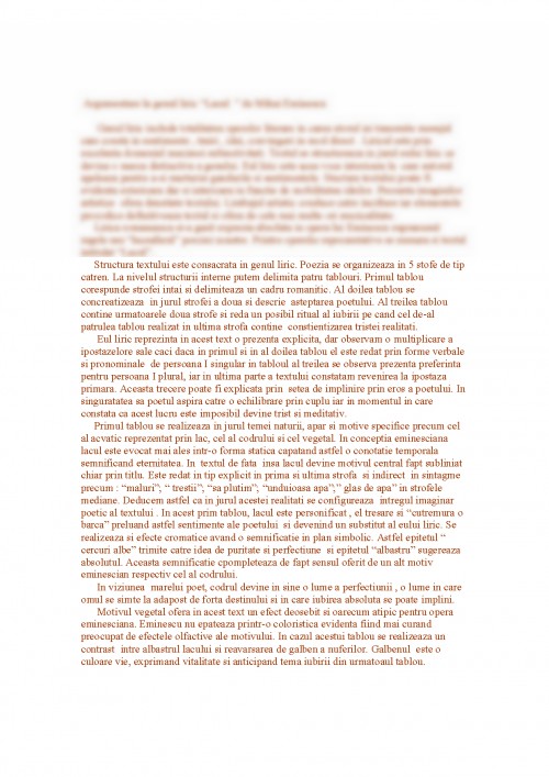 Referat: Argumentare La Liric Lacul (#337926)