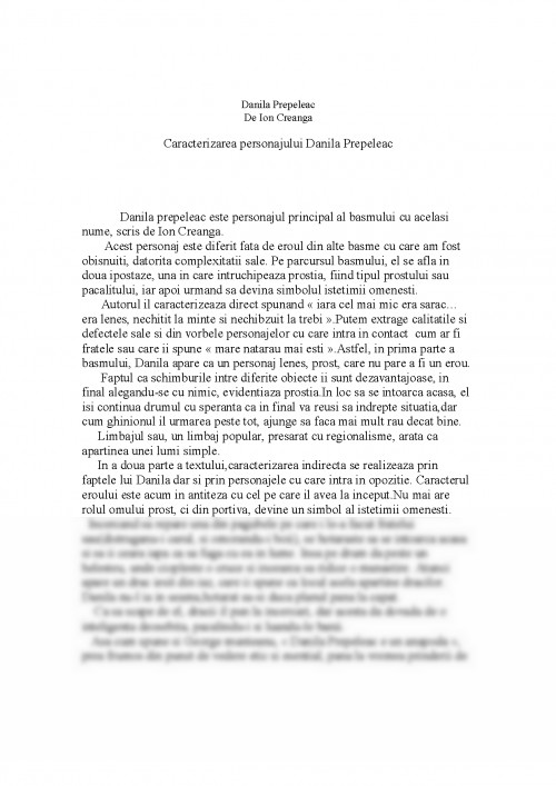 Referat: Dănilă Prepeleac (#338104)