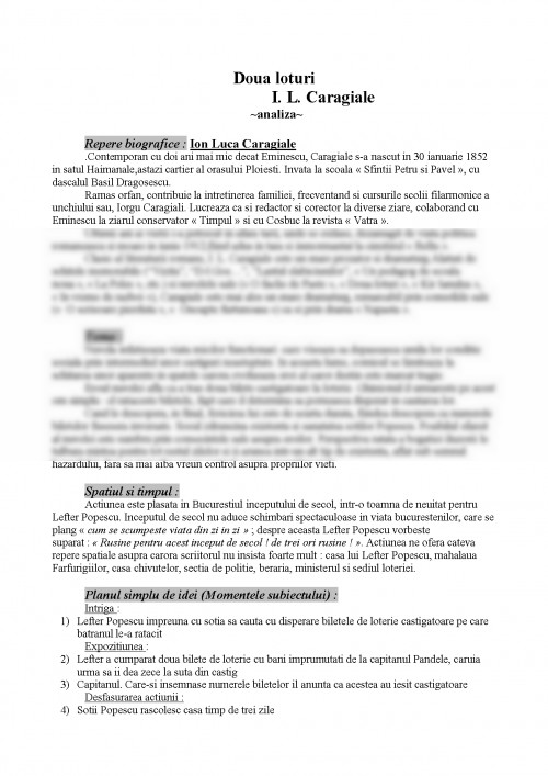 Referat: Două loturi de Ion Luca Caragiale (#338167)