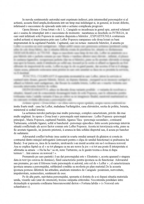 Referat: Două loturi de Ion Luca Caragiale (#338167)