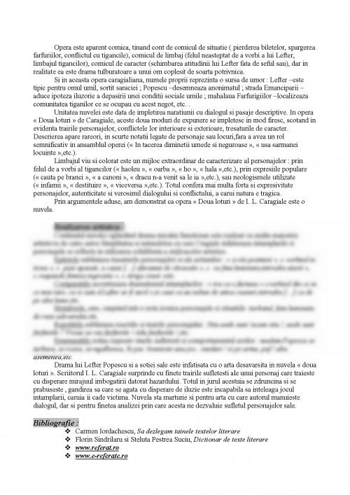 Referat: Două loturi de Ion Luca Caragiale (#338167)