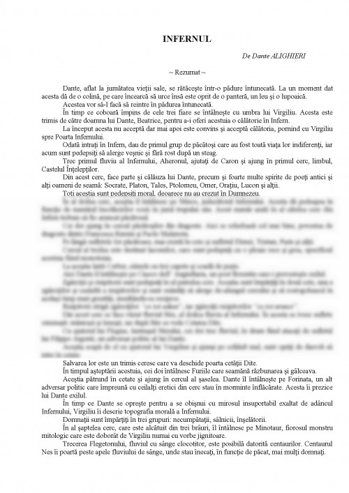 Referat: Infernul Dante (#338319)