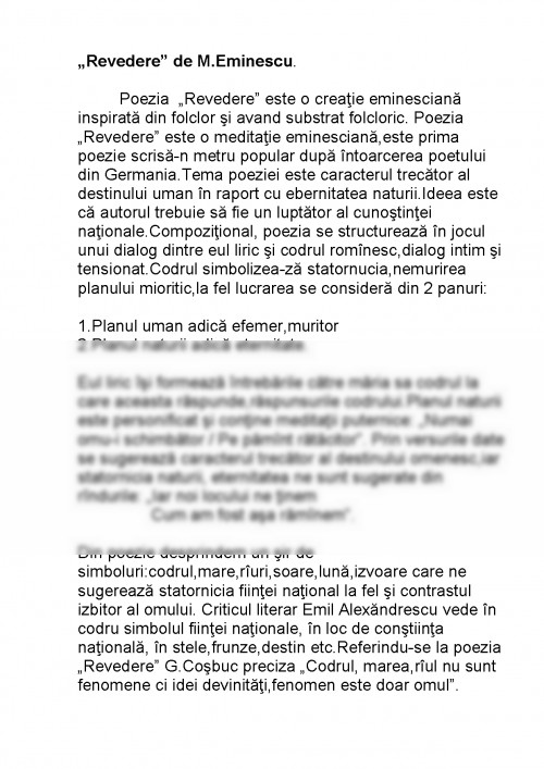 Referat: Mihai Eminescu Revedere (#338463)
