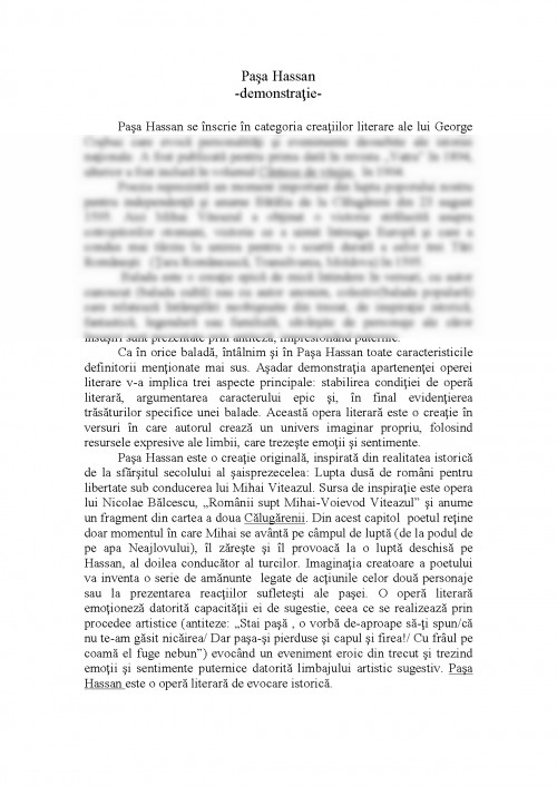 Referat: Pasa Hassan de George Coșbuc (#338573)