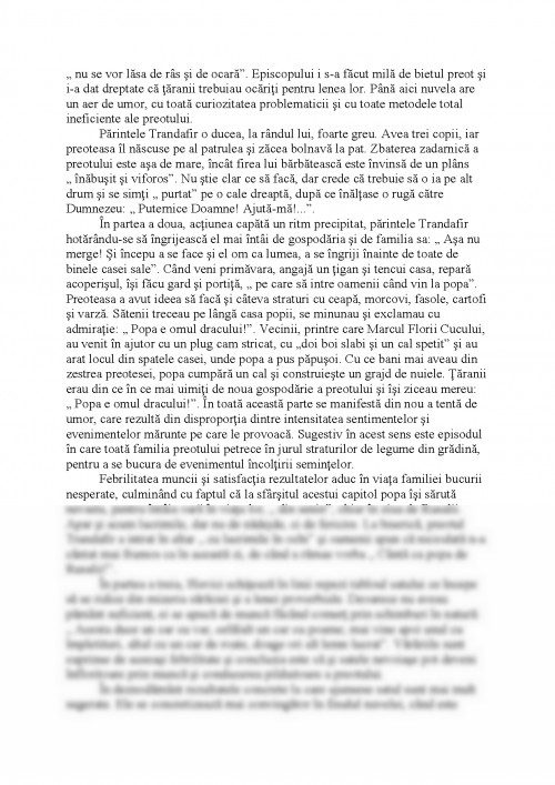 Referat: Popa Tanda, de Ioan Slavici, momentele subiectele și ...