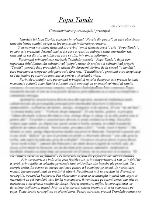 Referat: Popa Tanda caracterizare (#338600)