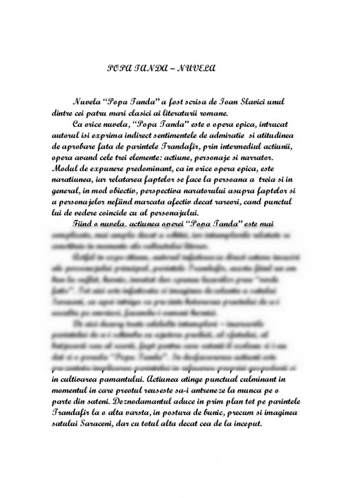 Referat: Popa Tanda de Ioan Slavici (#338605)