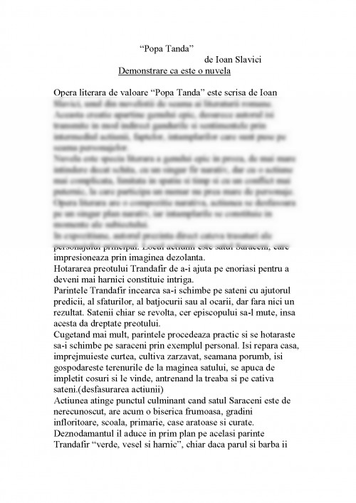 Referat: Popa Tanda de Ioan Slavici (#338606)