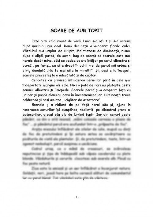 Referat: Soare de aur topit (#338690)